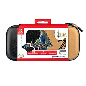 PDP Gaming Officially Licensed Switch Slim Deluxe Travel Case - Zelda Breath of the WIld - Semi-Hardshell - Console Stand - Protective PU Leather - Holds 14 Games - Works with Switch OLED & Lite