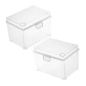 Operitacx 2pcs Cards Mini Boxes Tarot Card Case Small Storage Boxes for Organizing Card Holders Bead Container Card Cases Parts Storage Flash Card Photo Office Plastic