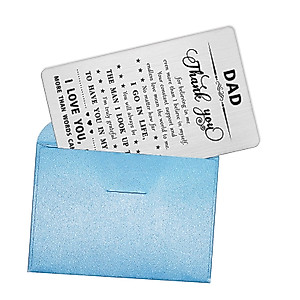 Gifts for Dad - Dad Engraved Wallet Card - Thank You Dad Gifts - Dad Gifts from Daughter Son - Dad Birthday Father's Day Card from Child