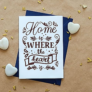 BOOLOOEN Silk Screen Stencils,Reusable Self-Adhesive Chalk Stencils, Family Sentiments,for Home Decor/Printing on Wood/Fabric/Wall/Cup/Plate/Glass/Paper,8.5 x 11“8pcs (Family Theme)