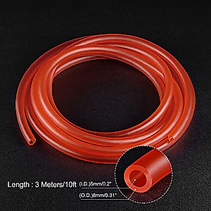 MECCANIXITY Petrol Fuel Line Hose 3/16" x 5/16" 10ft Red for Chainsaws Lawn Mower String Trimmer Blowers Small Engines