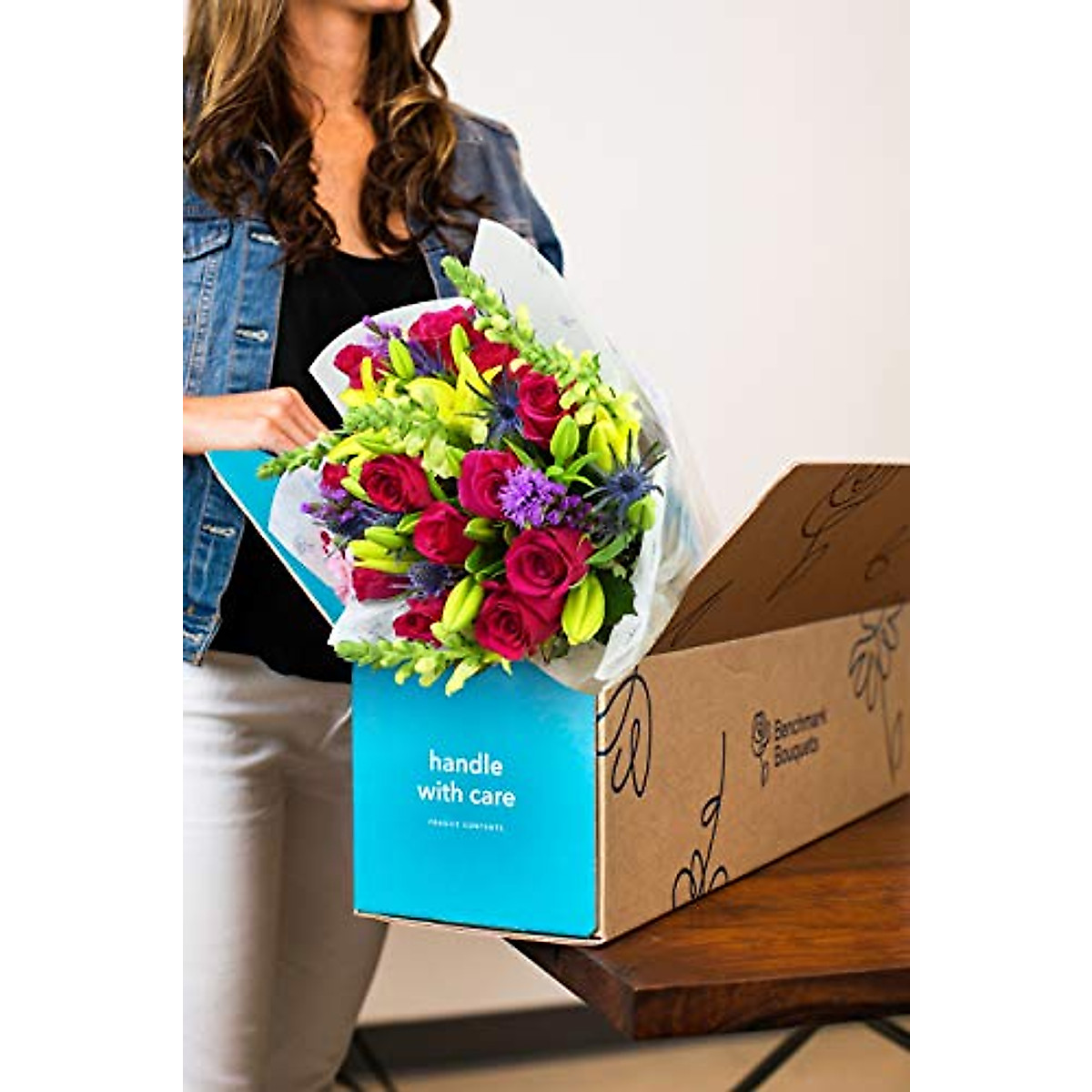 BENCHMARK BOUQUETS - Joyful Wishes (Glass Vase Included), Next-Day Delivery, Gift Fresh Flowers for Birthday, Anniversary, Get Well, Sympathy, Graduation, Congratulations, Thank You