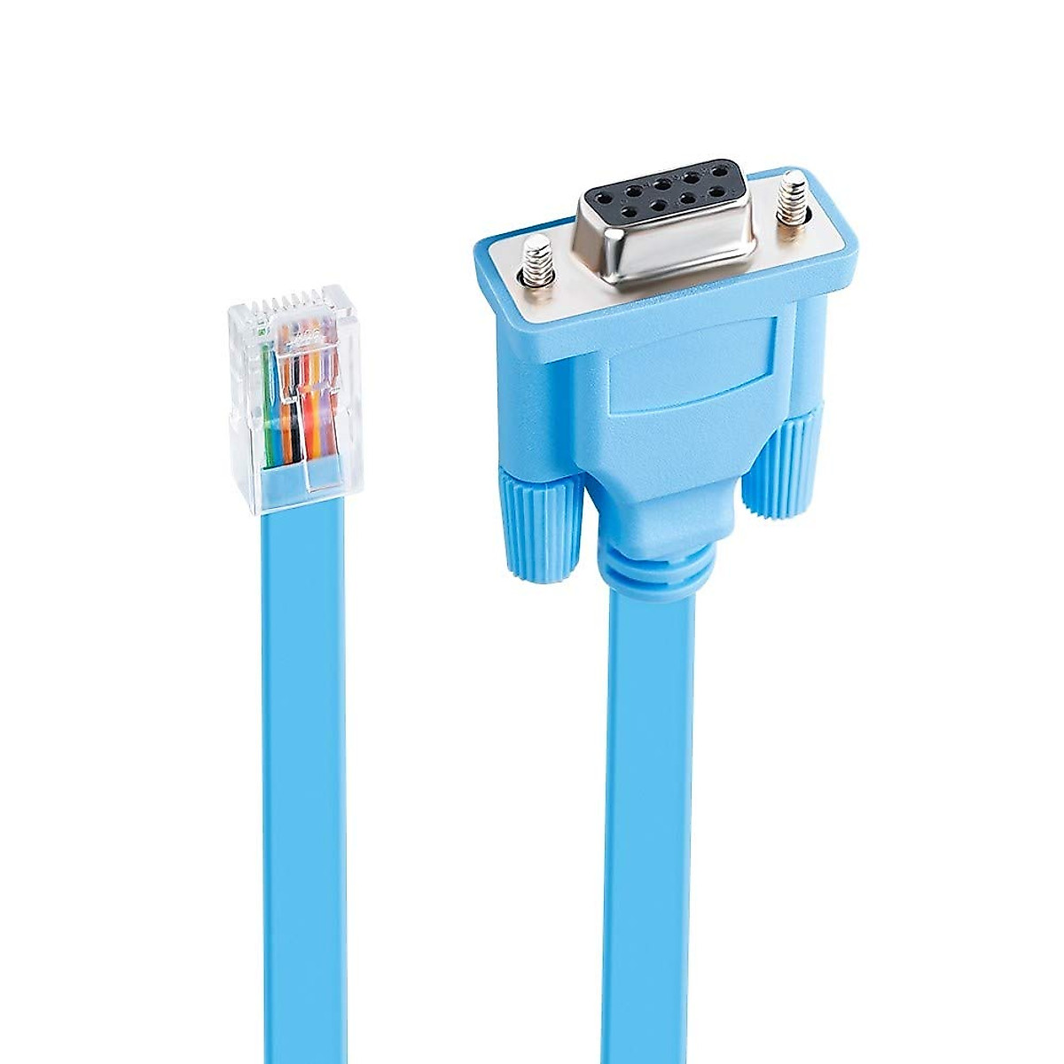DTECH DB9 to RJ45 Console Cable Cisco Device Management Serial Adapter (6 Feet, Blue)
