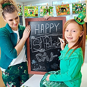 Tinlade St. Patrick's Day Craft Kit, 24 Pack DIY Picture Frames, 12 Sheets Stickers, Shamrock Theme for Kids & Adults