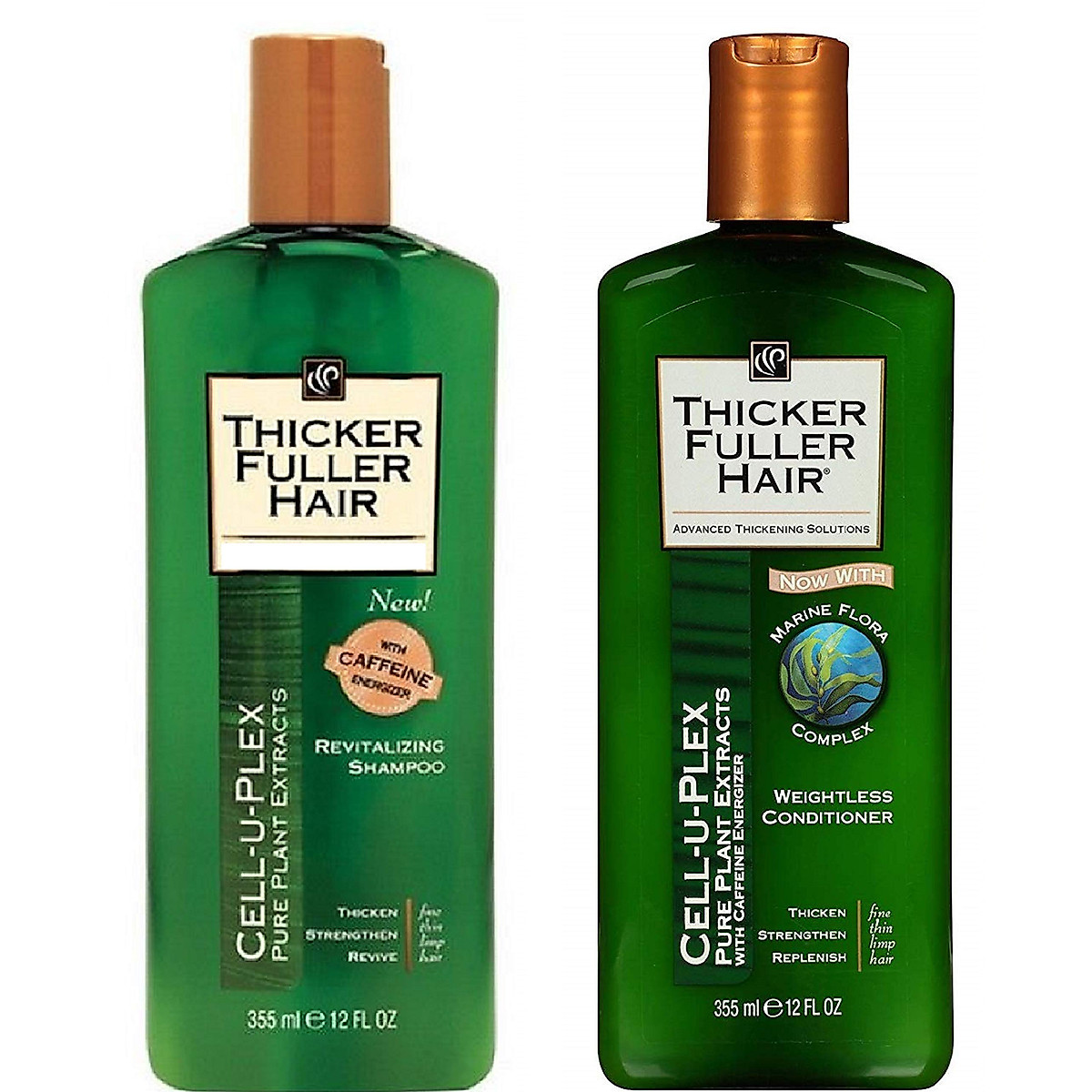 Thicker Fuller Hair Duo Set, Revitalizing Shampoo & Weightless Conditioner, 12 Oz Bottles
