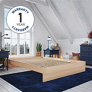 Classic Brands Liberty Wood Platform Bed Frame, Maple with Natural Finish, Queen