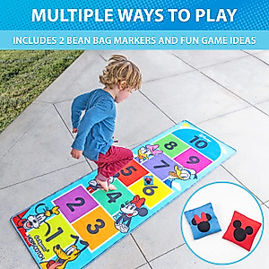 Disney Mickey and Friends 6.5 ft Hopscotch Rug by GoSports - Indoor/Outdoor Playroom Game for Kids