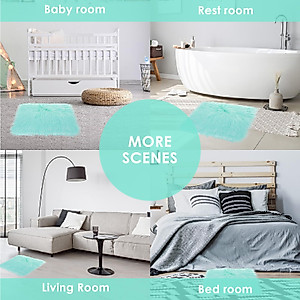 WLLHYF 10 Inches Mini Square Faux Fur Rug， Small Fluffy Area Rug Cushion for Living Room Sofa Bedroom Floor Soft Square Chair Cover Seat Pad Nail Mat for Photographing Background of Jewelry