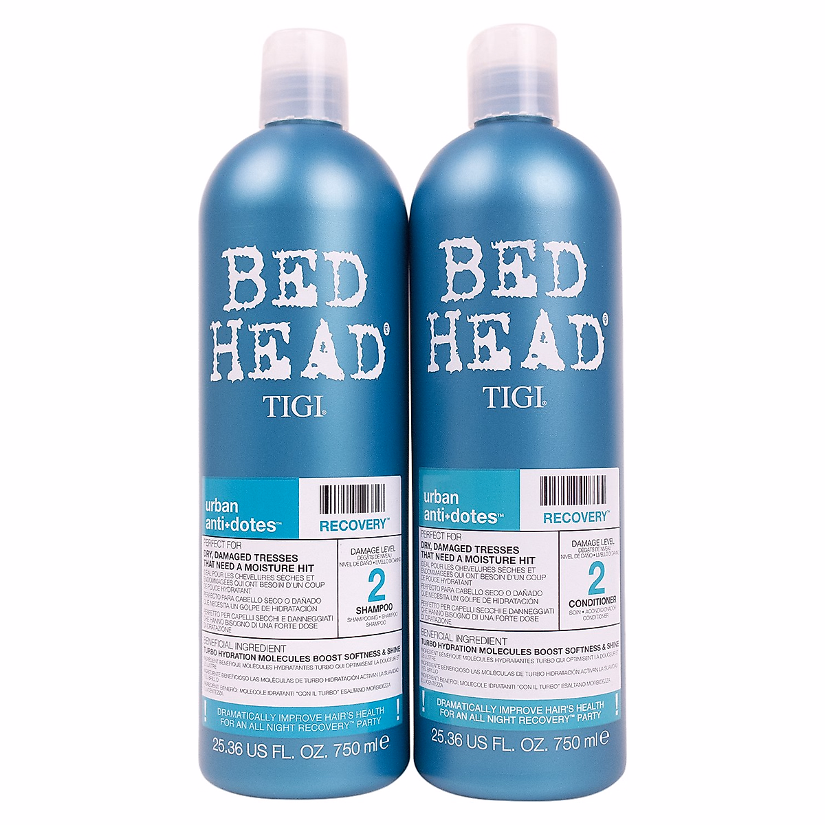Bed Head Shampoo and Conditioner, Urban Antidotes Recovery, 25.36 Fl Oz (Pack of 2)