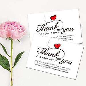 50 PCS Thank You for Your Order Cards - Customer Thank You Cards-Postcards Purchase Inserts to Support Small Business, Package Insert 4X6 Inches.
