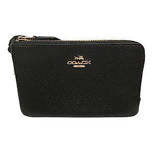 COACH Boom 02 Pebbled Leather Double Corner Zip, Black, One Size