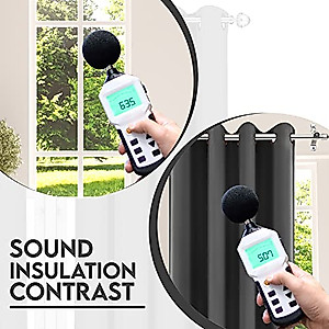 Utopia Bedding Blackout Curtains for Bedroom Grommet Window Curtains 63 Inch Length 2 Panels Thermal Insulated Drapes for Living Room (Grey, 52W x 63L Inches)