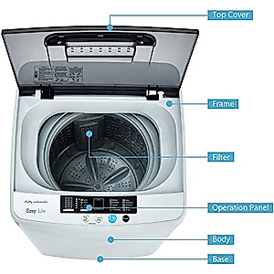 FUTADA Full Automatic Washing Machine, 2 in 1 Portable Laundry Washer, 8.8 Lbs Washer & Dryer Combo w/Built-in Barrel Light, LED Display, Energy Saving Top Load Washer for Camping, Apartment, Dorm