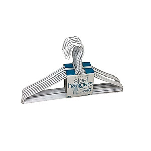 20 PC Vinyl Coated Heavy Duty Wire Cloth Hanger Plastic Coated Steel Coat Hanger Hook - White Color 16" (40.5Cm) Wide