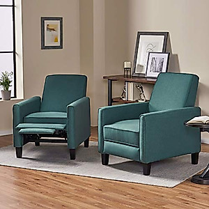 Christopher Knight Home Emmie Fabric Recliner (Set of 2), Dark Teal, Dark Brown