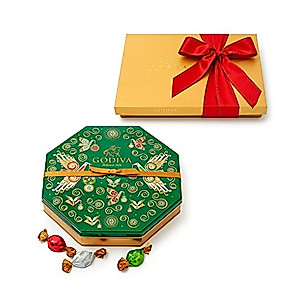 Godiva Chocolatier Holiday Chocolate and Truffle Gift Box Set featuring 36pc Assorted Chocolate Gold Gift Box and 50pc Wrapped Truffle Holiday Gift Tin