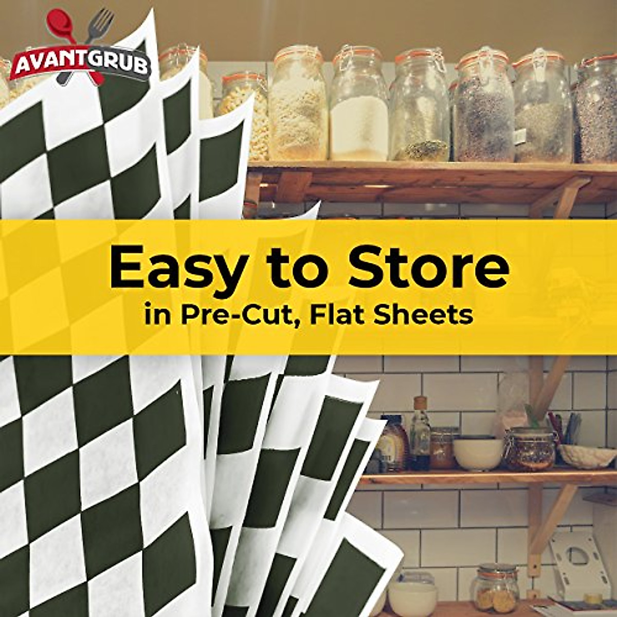 Extra Large, Grease Resistant Black Sandwich Liner 300 Sheet Pack. Microwave Safe 15x15 in Wax Paper Deli Wrap for Restaurants, Churches, BBQs, Concession Stands, School Carnivals, Fairs. Made in USA