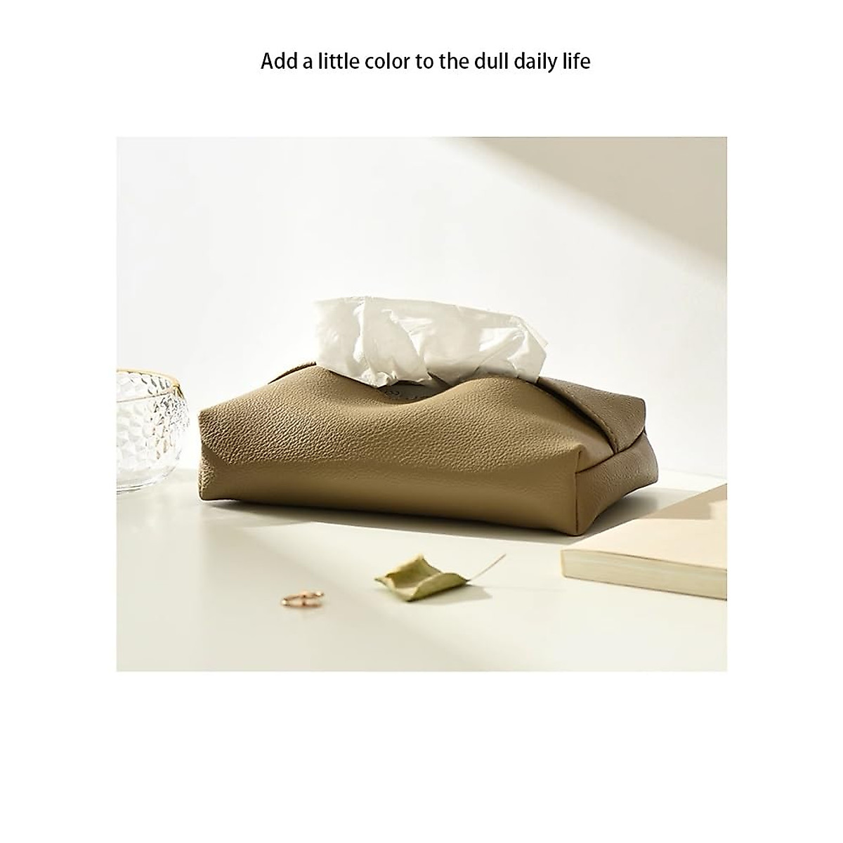 Stylish Tissue Box Pu Tissue Organizer Rectangle Napkin Dispenser and Stylish Home Napkin Holder for Vanity Bedroom Dressers Tables Gifts Modern Tissue Box (Color : Brown)