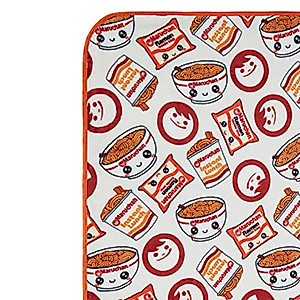 Maruchan Cup Noodles Throw Blanket Ramen Noodles Happiness in a Cup Fleece Throw Blanket(Cream)