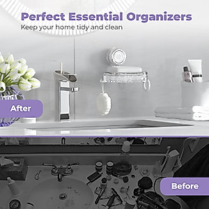 KatiKaddy Suction Soap Dish, Detachable Drip Tray & Removable Hooks, Soap Dish for Shower No Drilling Plastic Soap Dish Reusable Shower Soap Dish for Bathroom, Kitchen Living Room Clear, Transparent