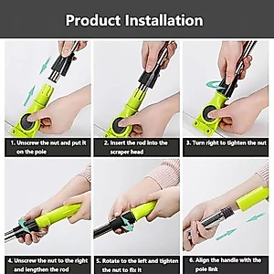 Silicone Air Broom with 51inch Long Handle Magic Broom Sweeper,Adjustable Broom Pet Hair Remover for Carpet,Kitchen,Concrete Floor,Bathroom Tile(Size:35cm/13.8inch (Width))