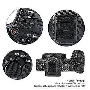 EOS R8 Skin，Anti-Scratch Anti-Wear Camera Cover Protector Sticker for Canon EOS R8 Full-Frame Mirrorless Camera Body Protective Film Protection - Carbon Fiber Black