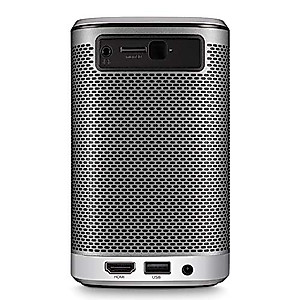 DROOS Video Projector L2 Portable Projector 4500Lumens 12000mAH Battery HiFi Speaker for 3D LED Beamer Support 4K Home Cinema(projectors)