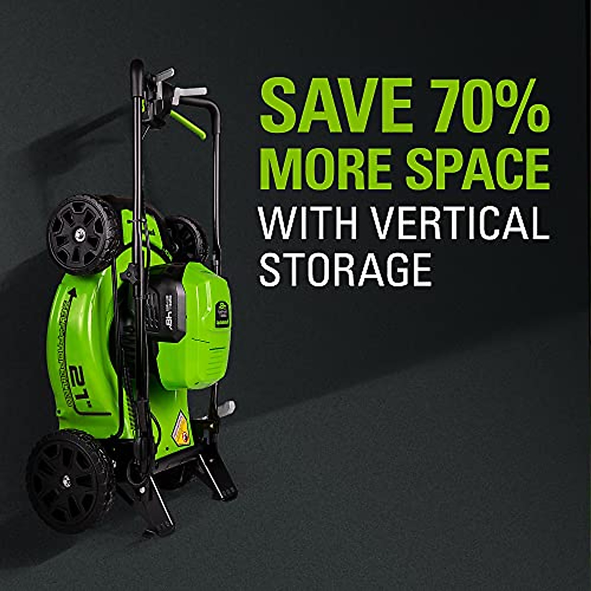 Greenworks 2 x 24V (48V) 21" Brushless Cordless Self-Propelled Lawn Mower, (2) 5.0Ah USB Batteries (USB Hub) and Dual Port Rapid Charger Included
