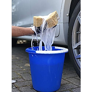 Glart 44WSN 2-Piece Set of car Washing sponges Natural for car Washing, Wheel Rims, paintwork, Yellow, 79 x 50 cm