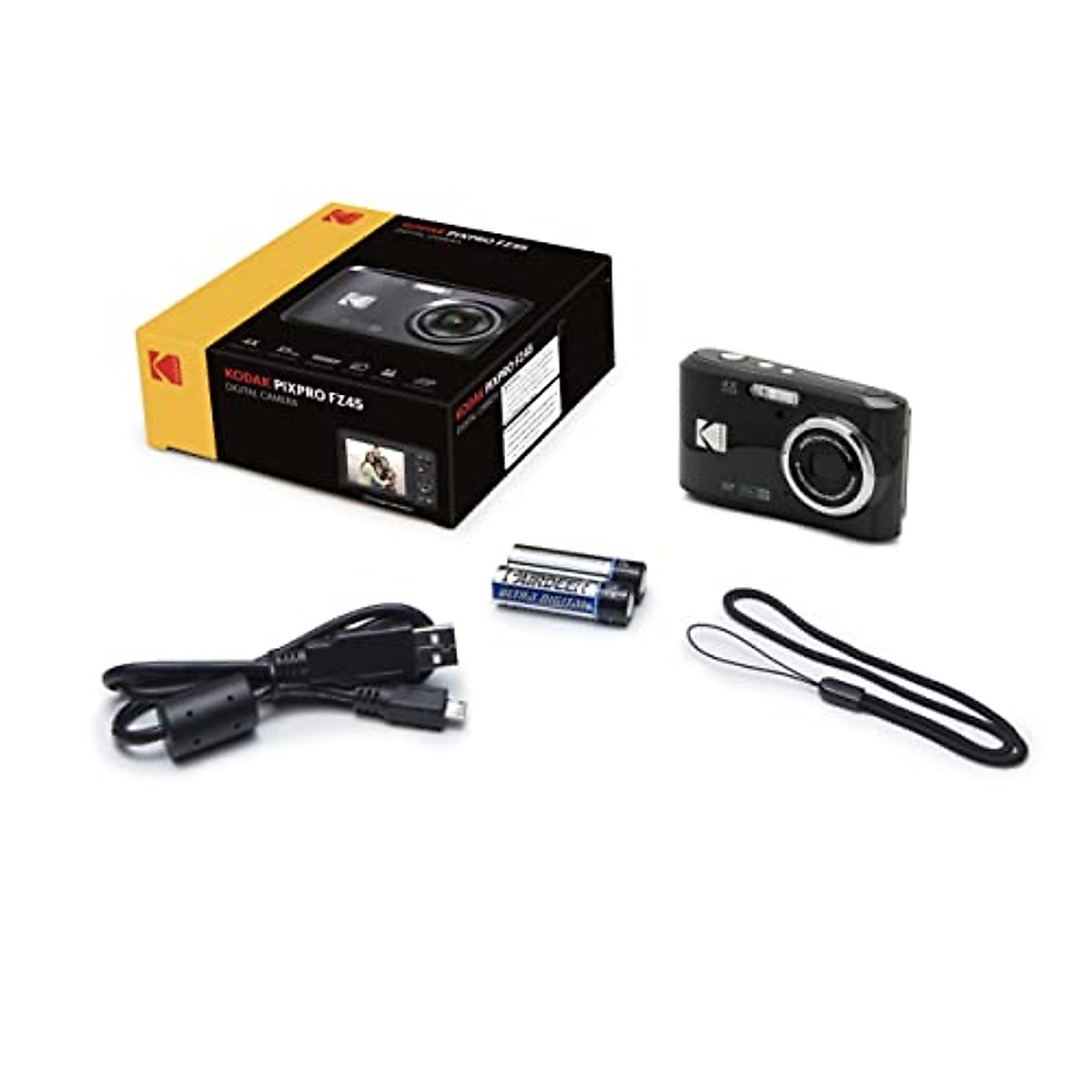 Kodak PIXPRO FZ45 Digital Camera + 32GB Memory Card + Point and Shoot Camera Case + Extendable Monopod + Lens Cleaning Pen + LCD Screen Protectors + Table Top Tripod – Ultimate Bundle (Black)