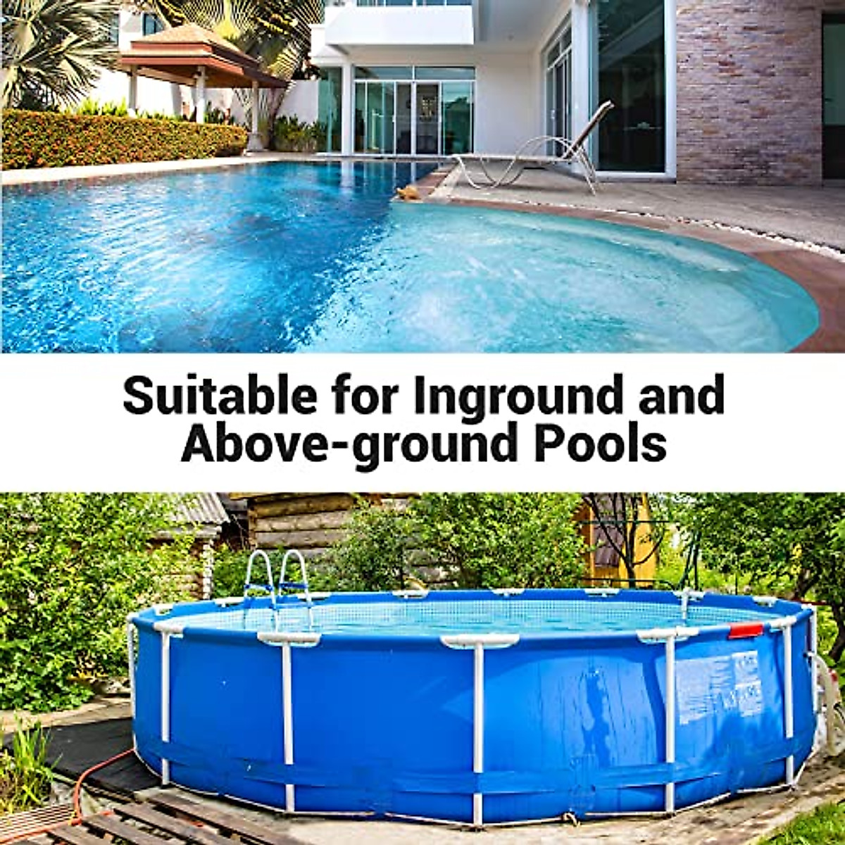 Rock&Rocker Upgraded Powerful Automatic Pool Cleaner, Robotic Pool Vacuum Cleaner with Wall Climbing, Two Larger Filter Baskets and 50FT Floated Cord, Easy to Clean Above/In-ground Swimming Pool