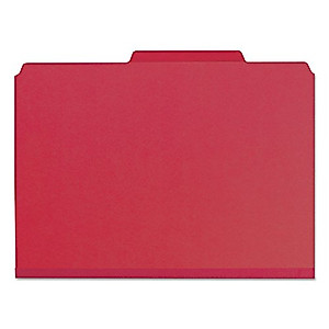 Smead Pressboard File Folder, 1/3-Cut Tab, 1" Expansion, Letter Size, Bright Red, 25 per Box (21538)