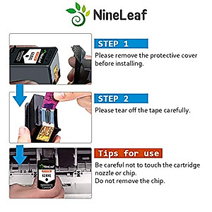 NineLeaf Remanufactured 62XL High Yield Ink Cartridge C2P05AN Compatible for HP Envy 5640 5642 5643 5644 5646 5660 7640 7645 OfficeJet 5740 5741 5742 5743 5745 8040 200 250 Printer （2 Pack, Black