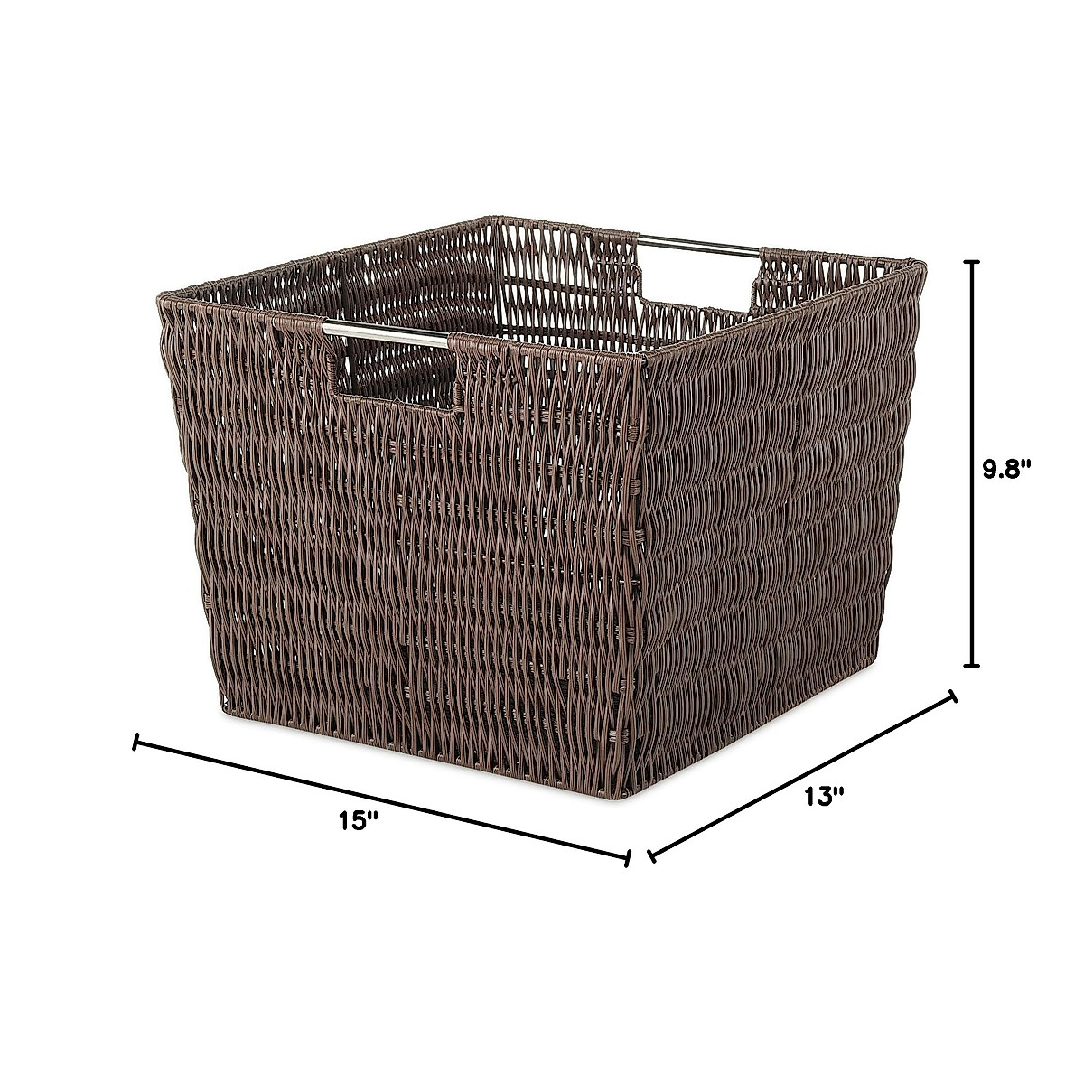 Whitmor Rattique Storage Tote Basket - Java 13W x 15D x 9.63H in.