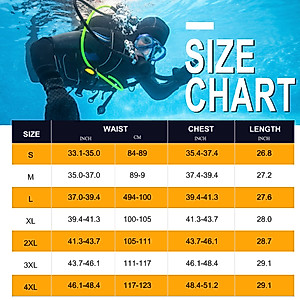 CtriLady Men's Best Neoprene Wetsuit Jacket Front Zipper Long Sleeves Workout Tank Top for Swimming Snorkeling Surfing (Black, 3XL)