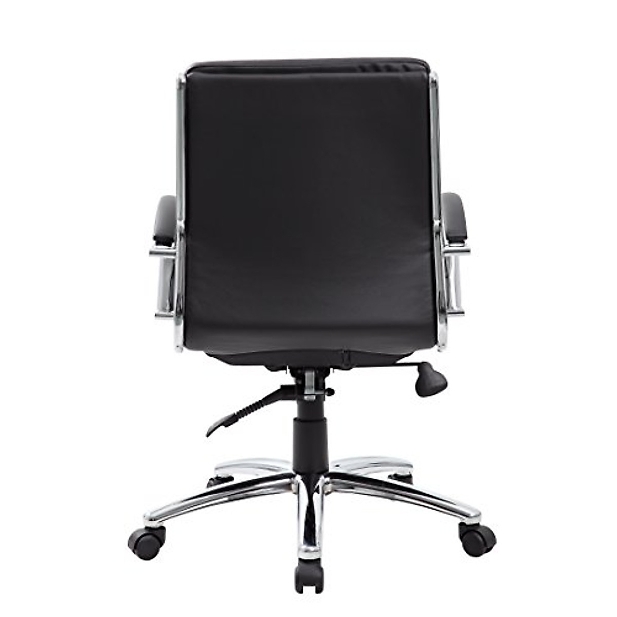 Boss Office Products Executive Mid Back CaressoftPlus Chair with Metal Chrome Finish in Black