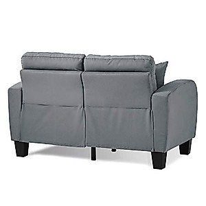 Lexicon Westville Tufted Fabric Loveseat, 57" W, Gray