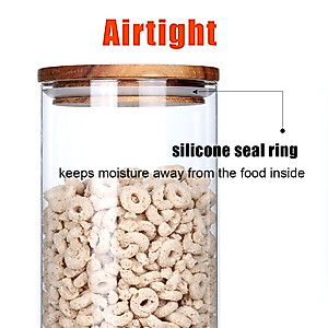 KKC HOME ACCENTS Tall Borosilicate Glass Spaghetti Storage Jar,Pasta Canister,Noodle Holder,Sealed Container with Wooden Lid,63 Fluid Ounces