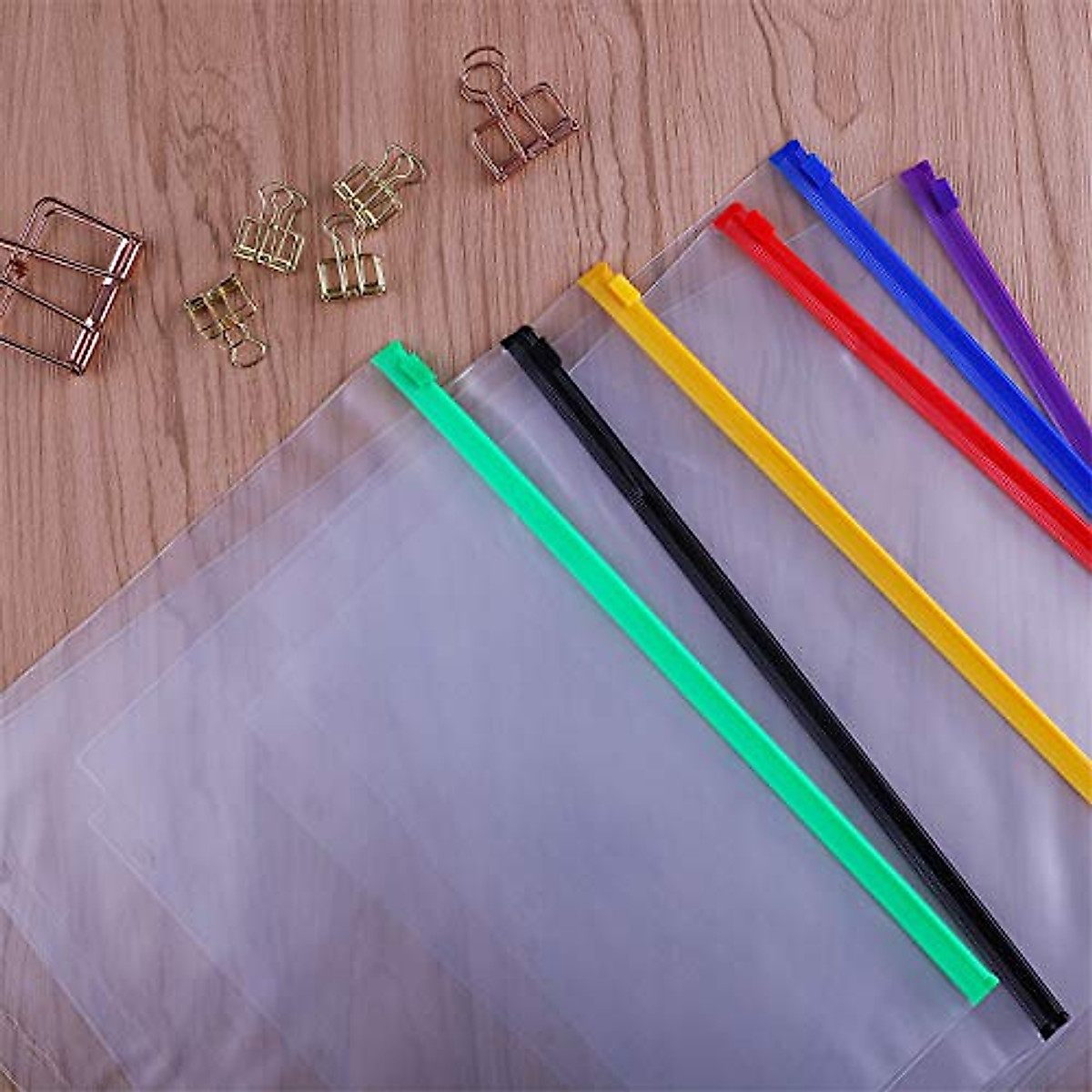Antner 18PCS Binder Pockets Letter Size 3 Holes Binder Pouch Folders for 3-Ring Binder Loose Leaf Bags Waterproof PVC Document Filing Bags, 6 Colour