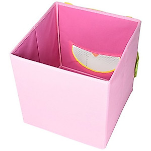 Foldable Storage Bin Containers – Collapsible Cube Bins with see through mouth! – Great Non Plastic Box Cubes for kids, toys, nursery, wall organizer, décor, etc. – Safe, Stain-resistant, fun!