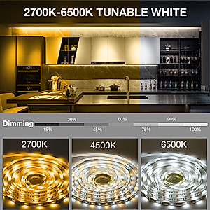 DAYBETTER Under Cabinet Lights, 6 PCS Under Cabinet Lighting with Remote, Dimmable LED Strip Lights for Bedroom, LED Lights for Kitchen Cabinet, Counter Shelf 2700K-6500K Warm to Daylight White, 9.8ft