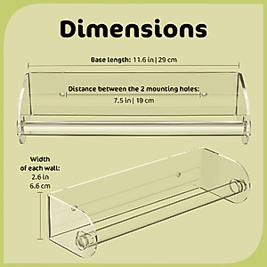 Srenta Clear Acrylic Paper Towel Holder Wall Mount Paper Towel Holder Under Cabinet, Wall Mounted Undermount Hanging Paper Towels Holder Dispenser, Holds Jumbo Rolls, Adhesive Strips & Screws Included