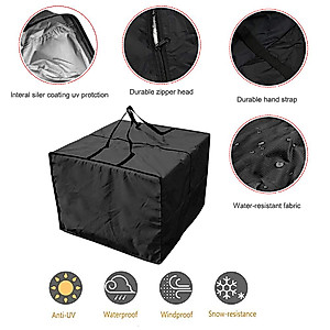Zulux Outdoor Cushion Storage Bag - Durable 210D Patio Cushion Bag, Zippered Garden Cushion Storage Bag with Handles and Capacity 32" x 32" x 24"