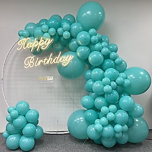 MEBAY 100 Pcs Teal Blue Balloons Different Sizes 18 12 10 5 Inch Party Balloon Garland Arch Kit for Birthday Wedding Baby Shower Graduation Halloween Anniversary Bride Party Decoration