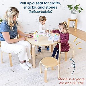 ECR4Kids Bentwood Stackable Stools, Classroom Furniture, Natural, 6-Piece