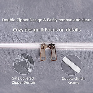 BATTOP Pregnancy Pillow Cover for U+J Shaped Body Pillow,57 inch Large Pregnancy Pillowcase,Cooling,Machine Washable Replacement Cover,Fits Most 55/57 Inch,Cover Only