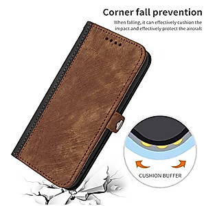 WATSKY for Oppo A57/REALME V23/A77 5G/A57E 4G/A57S 4G/A77 4G/1+Nord N20 SE 4G Contrast Flip Phone Case Brown