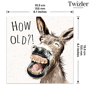 Twizler Funny Birthday Card with Donkey – Funny Card Birthday – Happy Birthday Card – Funny Birthday Card Men – Funny Birthday Card Women – Funny Birthday Card For Him – Funny Birthday Card For Her