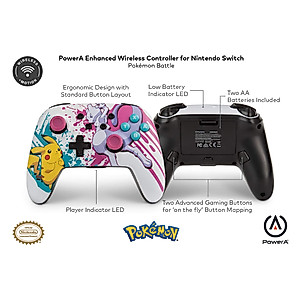 PowerA Enhanced Wireless Controller for Nintendo Switch - Pokemon Battle