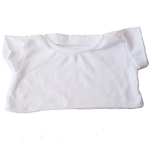 White Basic Tee Shirt Teddy Bear Clothes Fit 14" - 18" Build-a-bear, Vermont Teddy Bears, and Make Your Own Stuffed Animals